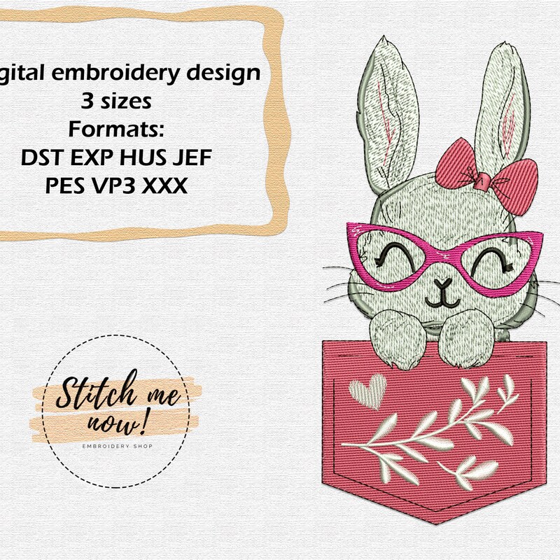 Rabbit With Glasses - Etsy