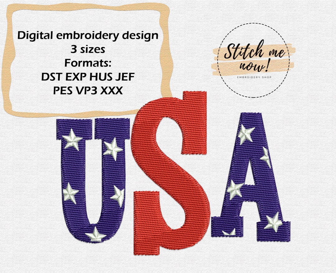 USA Machine Embroidery Design American Flag - Etsy