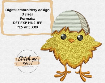 Easter Chick Hand Embroidery Pattern, Baby Chick, Floral Chick ...