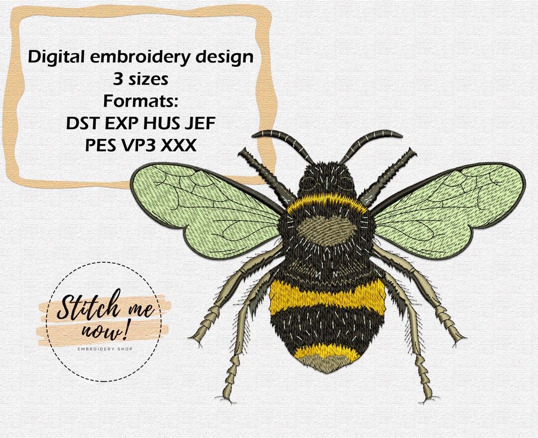 Bee Machine Embroidery Design - Etsy