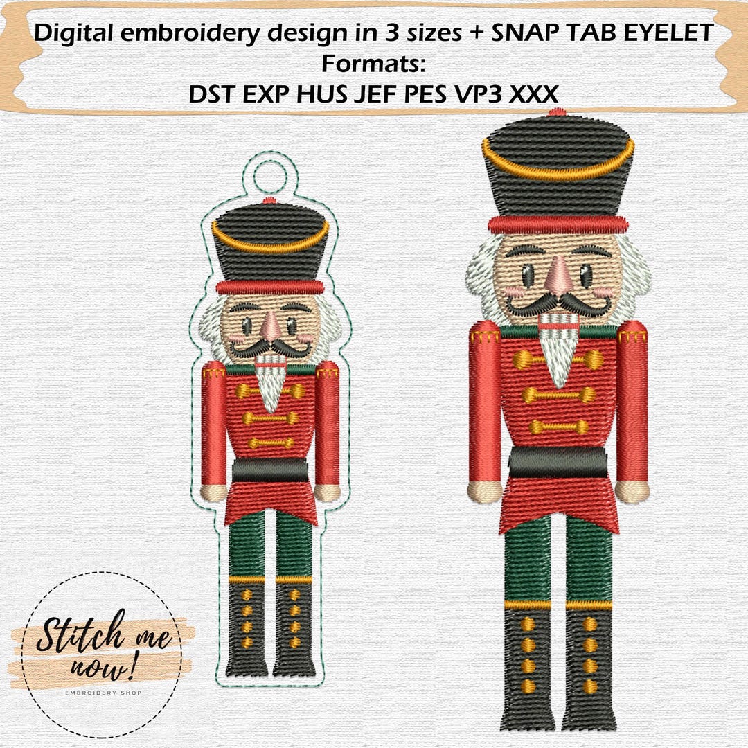 Nutcracker Machine Embroidery Design Includes Snap Tab Eyelet - Etsy