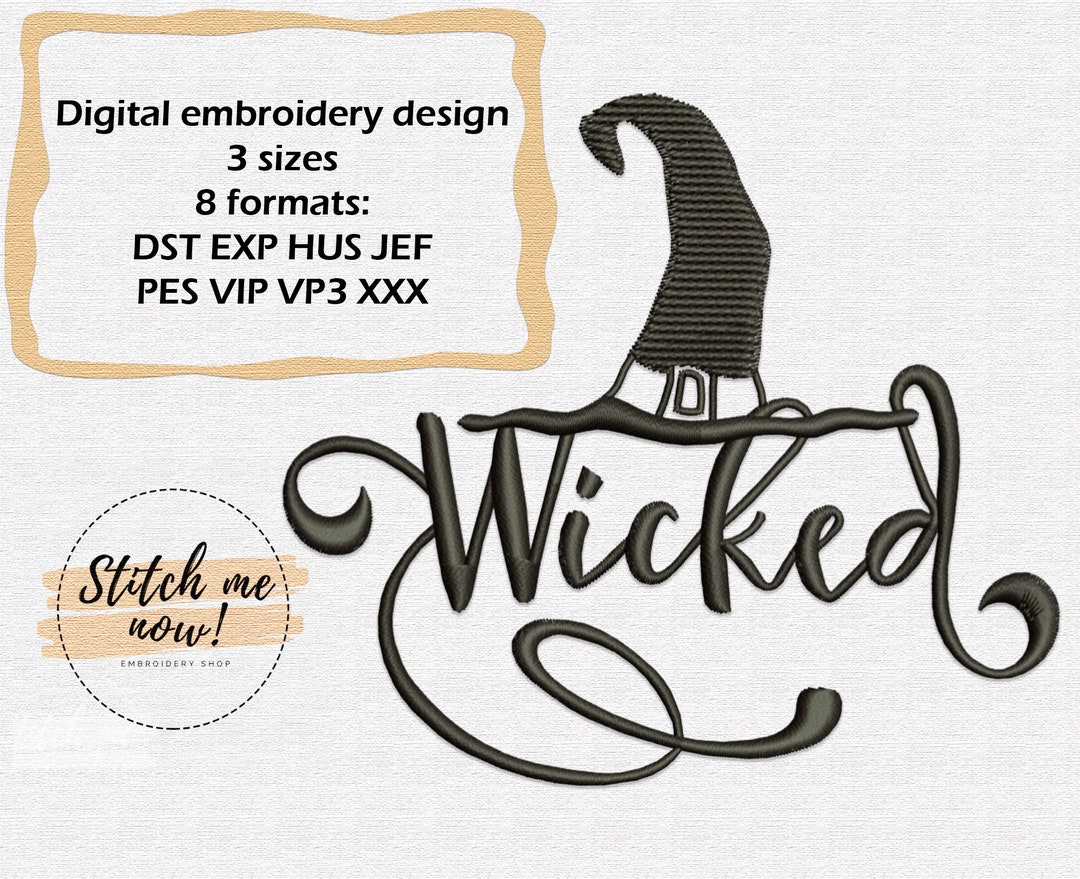 Wicked Machine Embroidery Design - Etsy