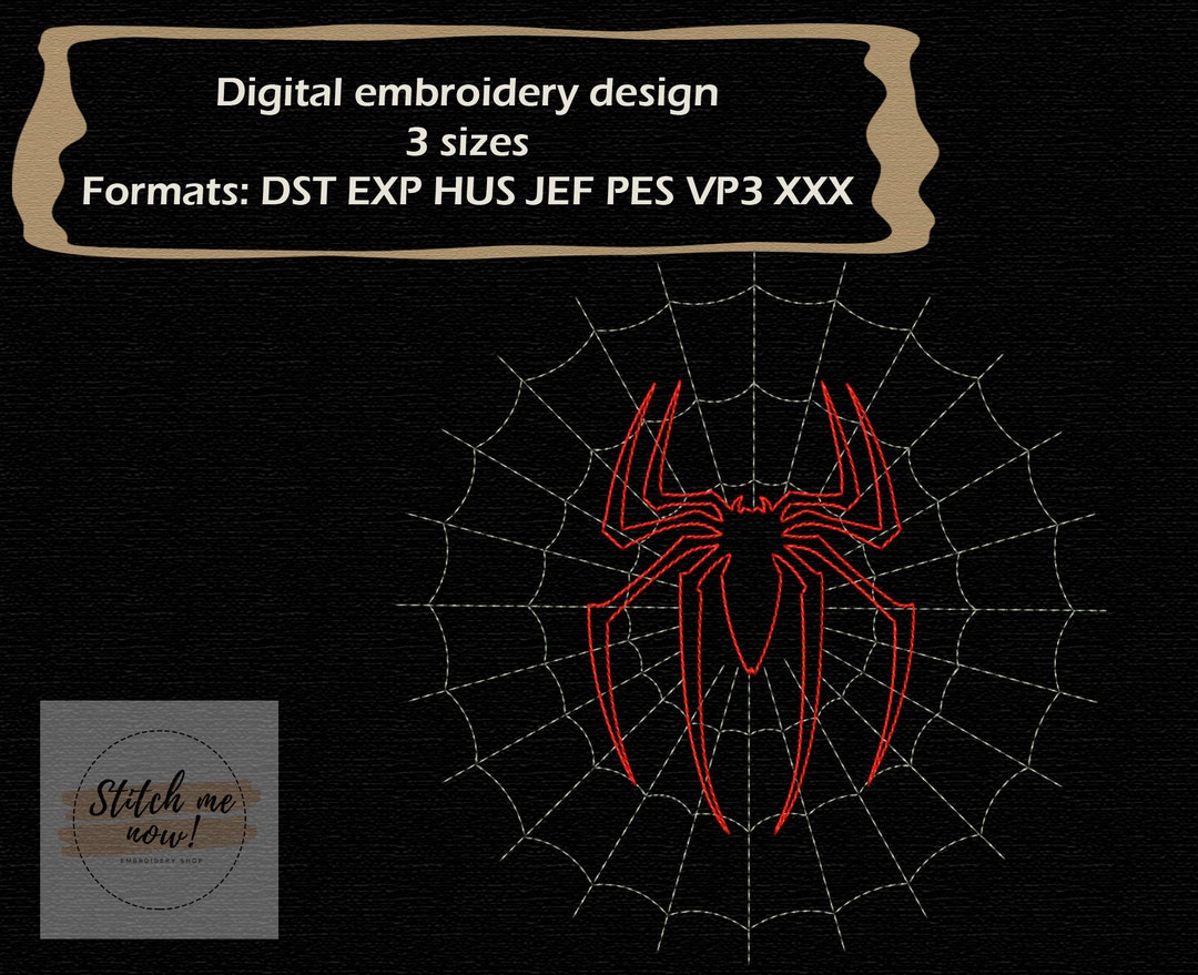 Spider in a Web Machine Embroidery Design - Etsy