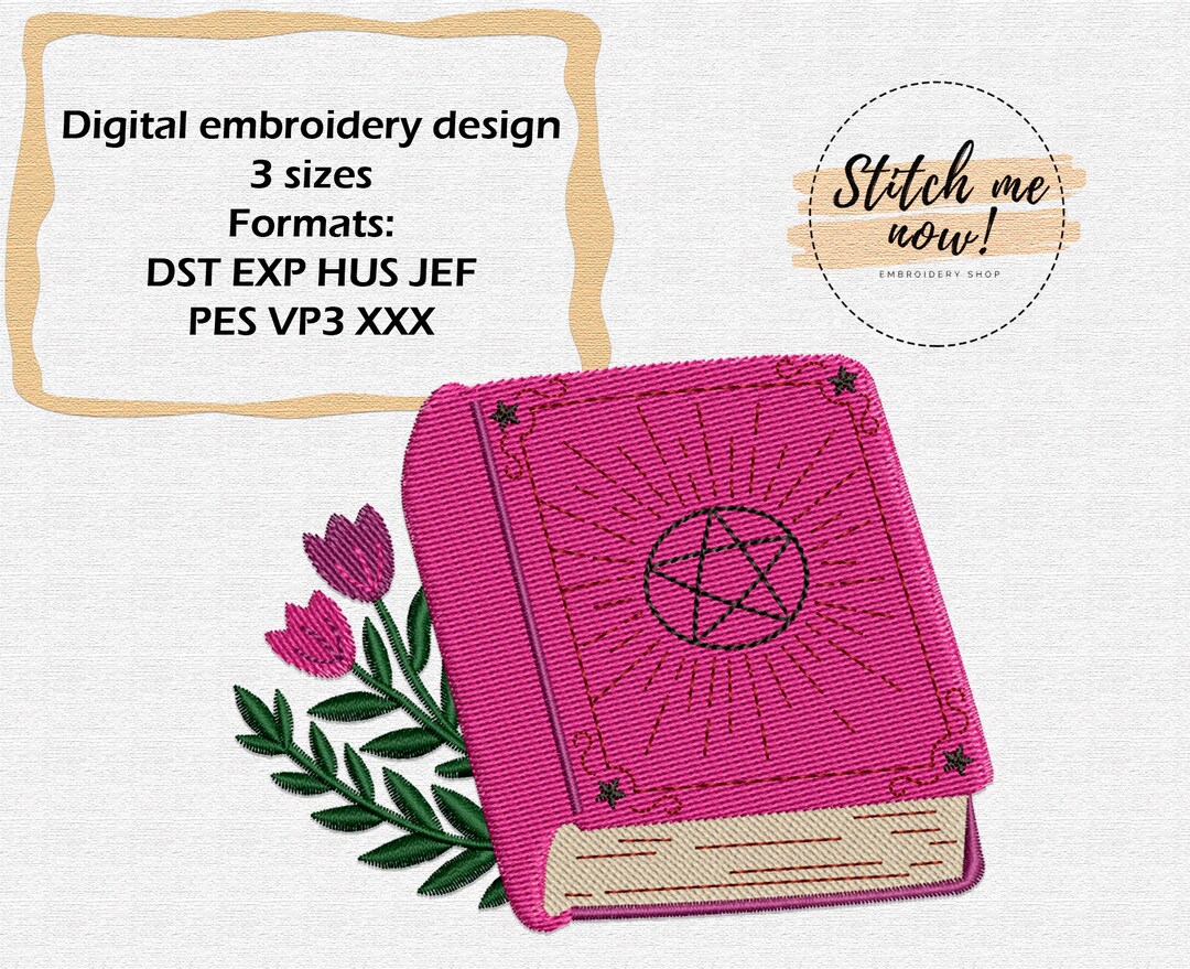 Spell Book Machine Embroidery Design - Etsy