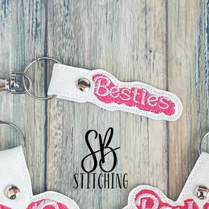 Besties Snap Tab Machine Embroidery Design - Etsy