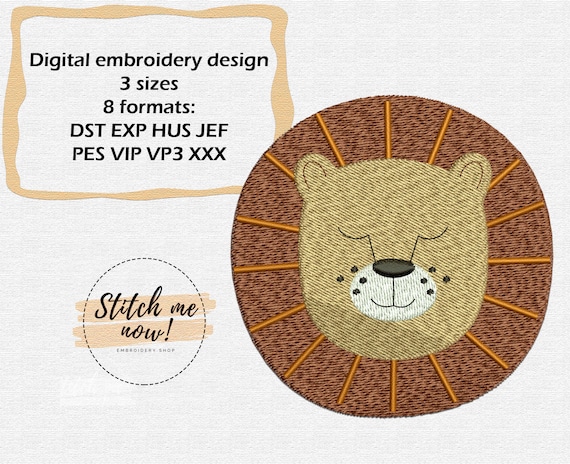 Lion Head Machine Embroidery Design - Etsy
