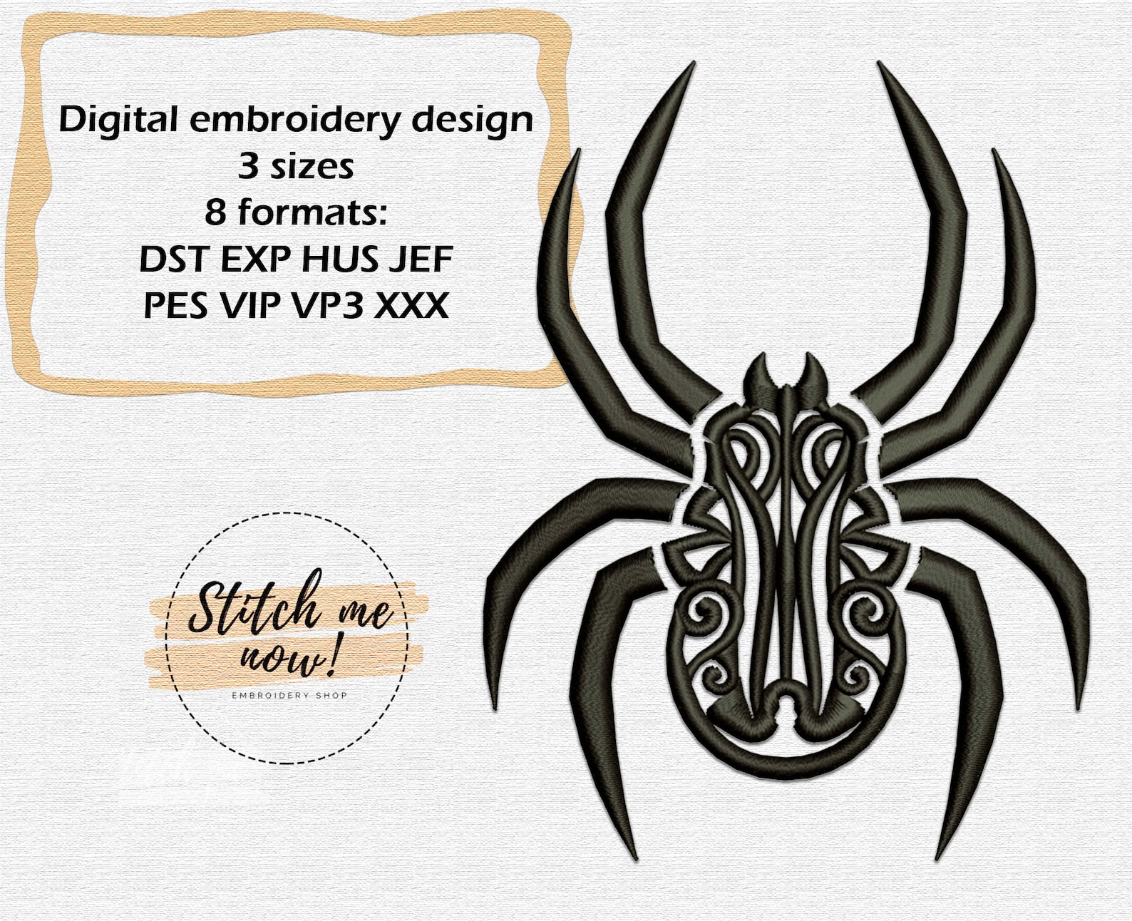 Tribal Celtic Spider Machine Embroidery Design - Etsy