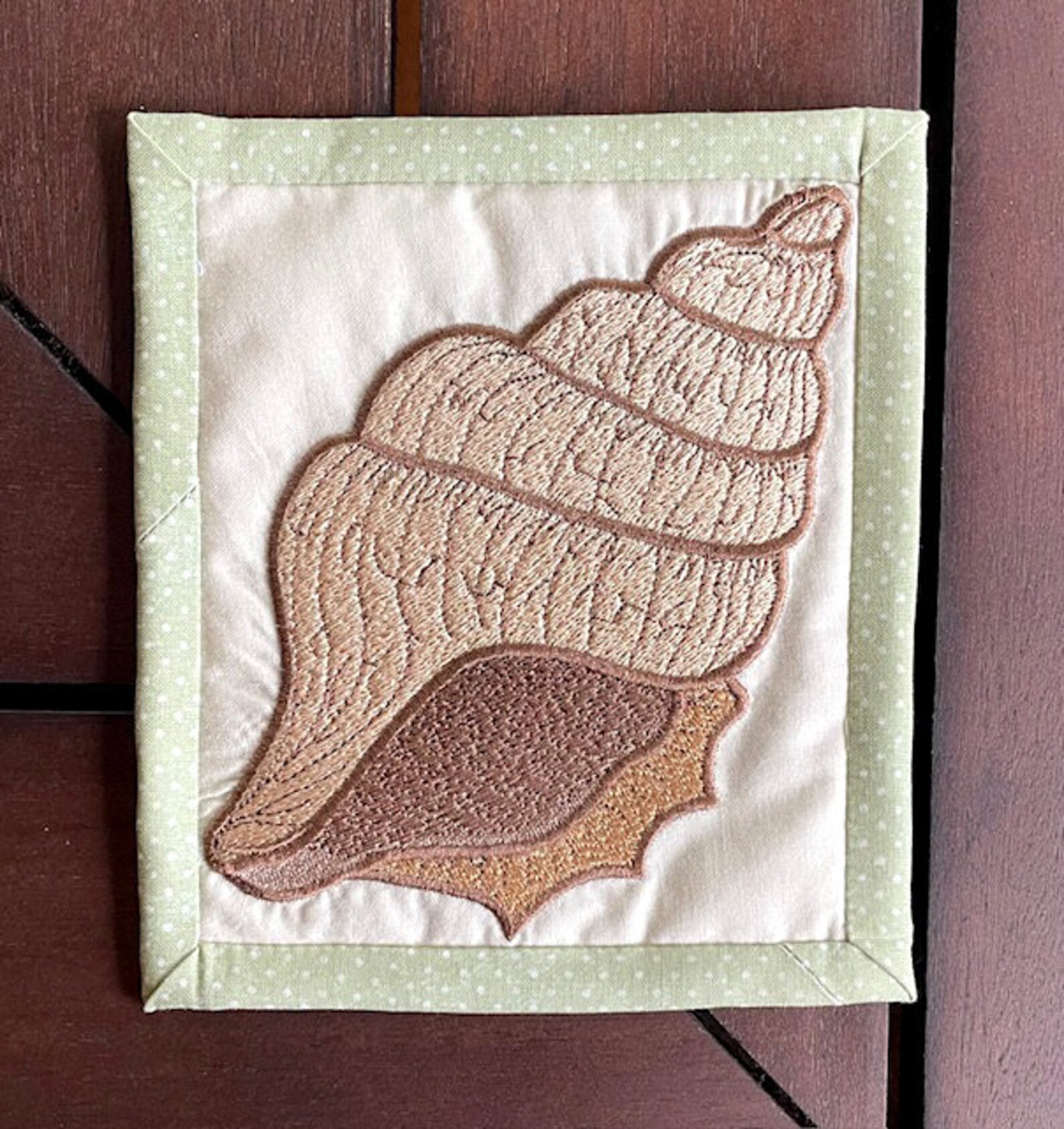 Seashell Machine Embroidery Design in 3 Sizes Includes Snap Tab Eyelet ...
