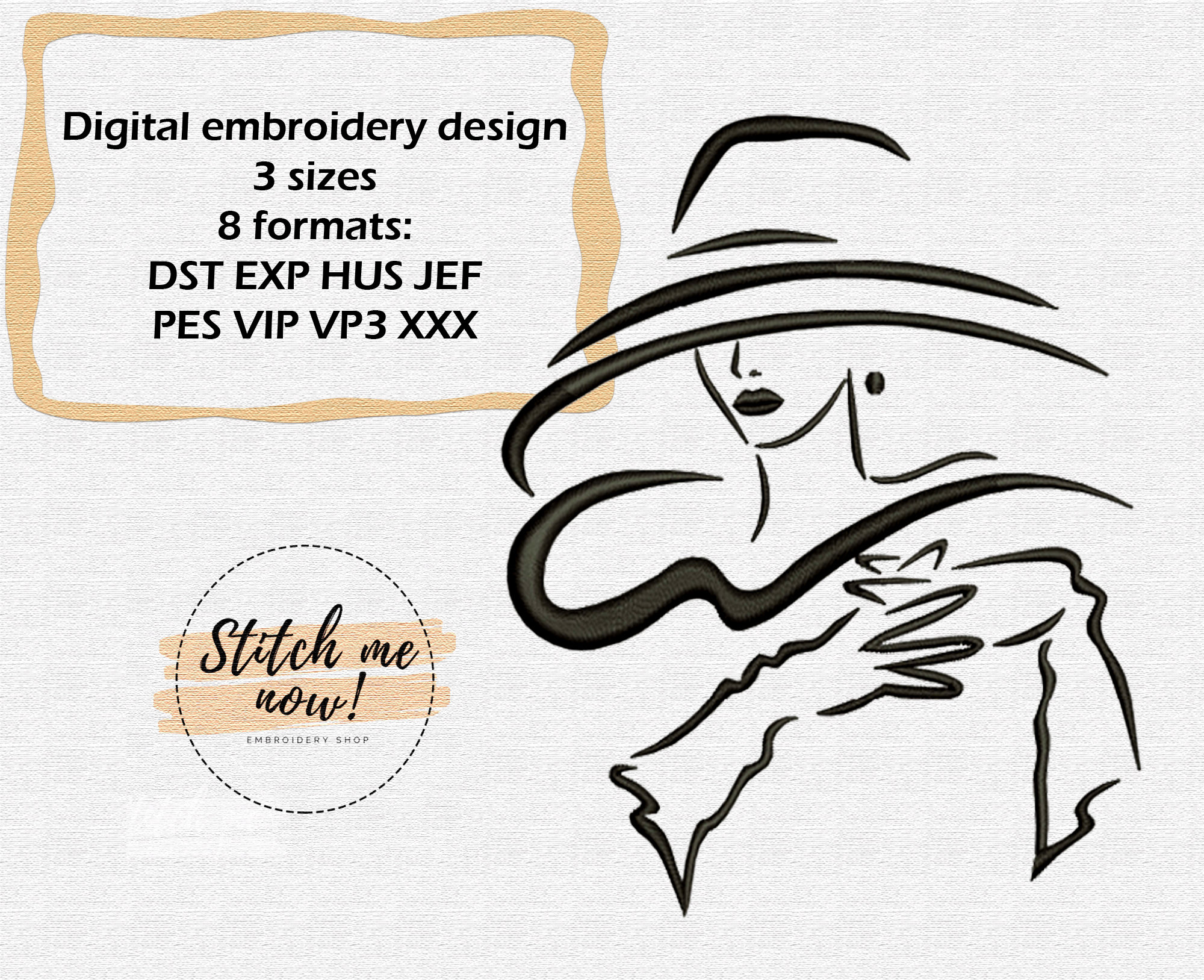 Posh Woman Machine Embroidery Design | Etsy