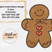 Gingerbread Machine Embroidery Design Cookies Christmas Valentine's Day ...