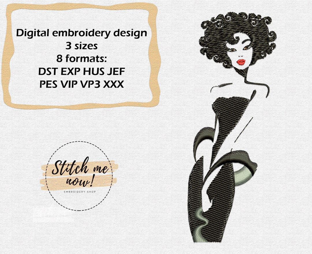 Gorgeous Girl Machine Embroidery Design - Etsy