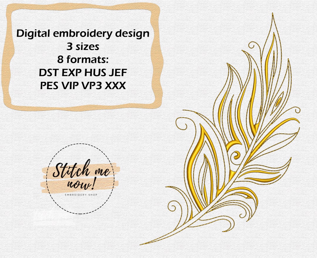 Feather Machine Embroidery Design - Etsy