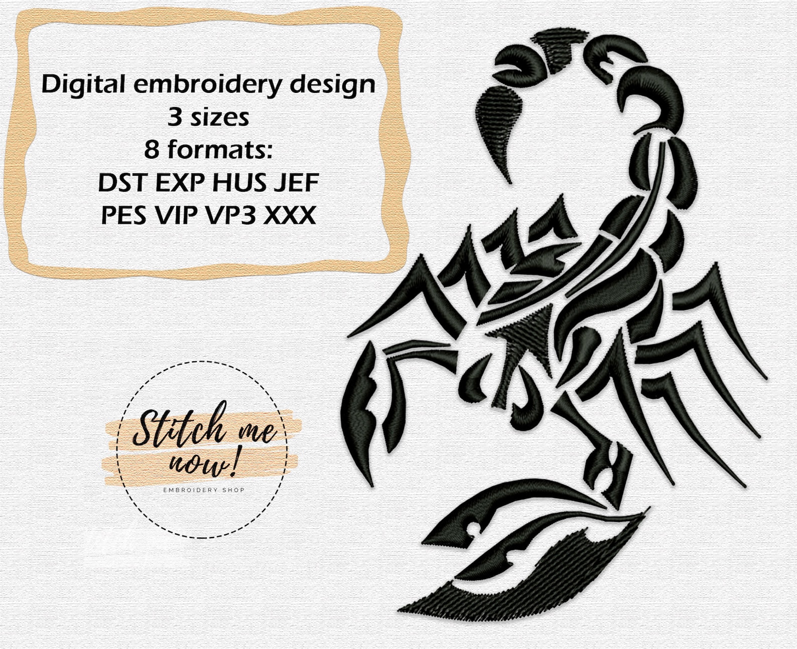 Scorpion Machine Embroidery Design - Etsy