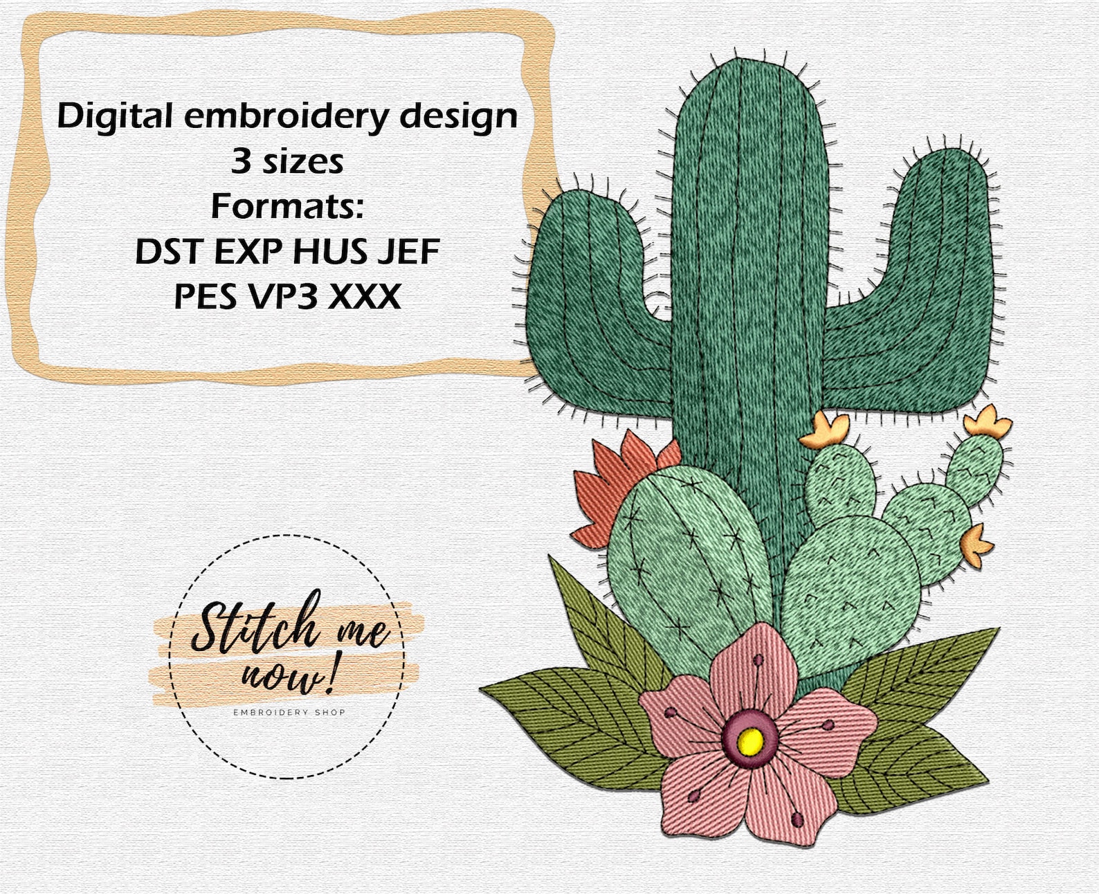 Cactus Bouquet Machine Embroidery Design - Etsy