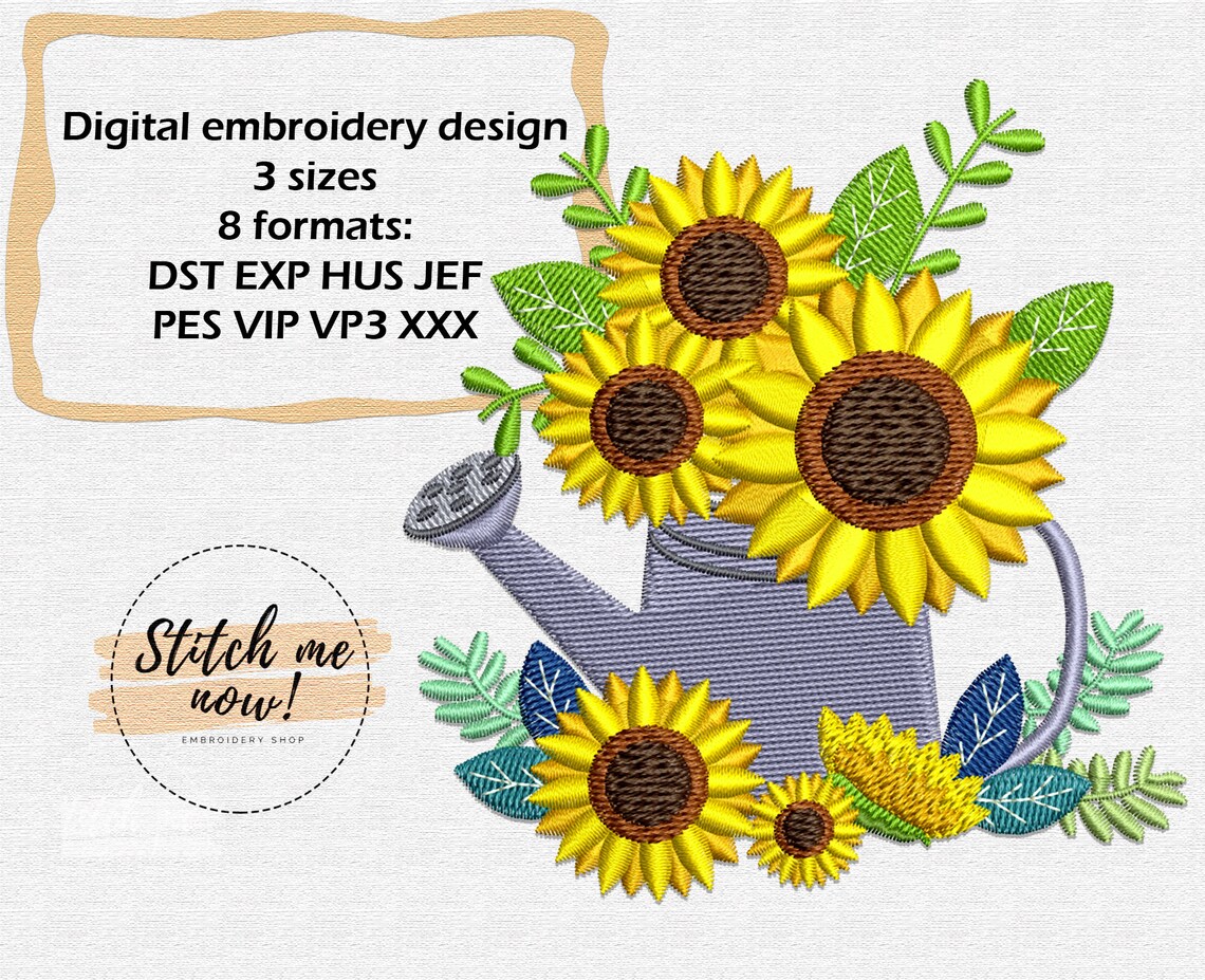 Sunflowers Machine Embroidery Design - Etsy
