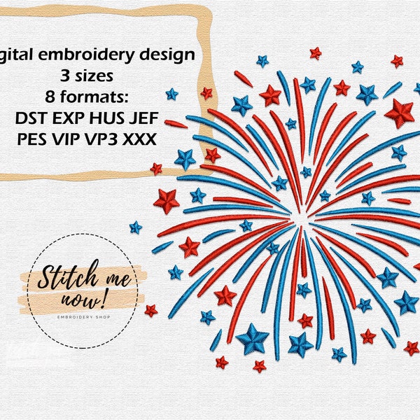Fireworks Embroidery - Etsy