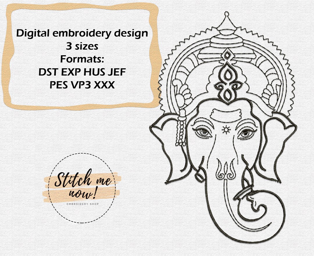 Portrait of Ganesha Machine Embroidery Design - Etsy