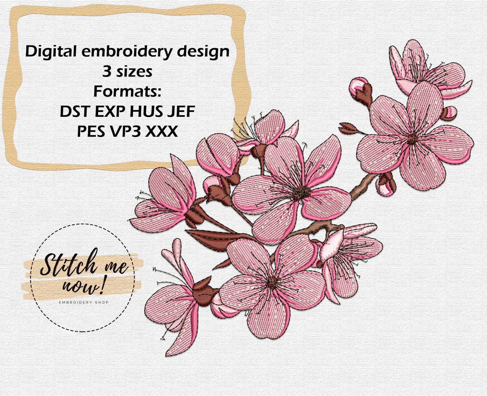 Sakura Machine Embroidery Design - Cherry Blossom - Etsy