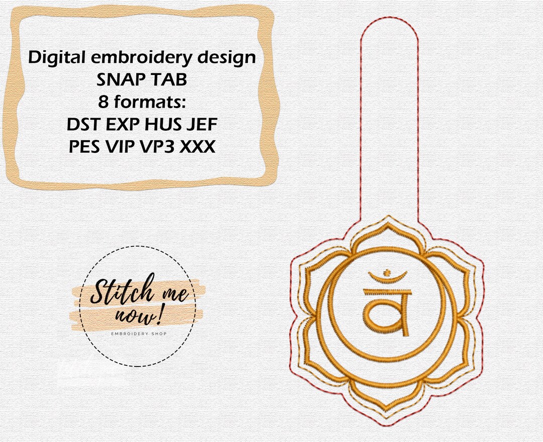 Sacral Chakra Swadhisthana Snap Tab Machine Embroidery Design - Etsy