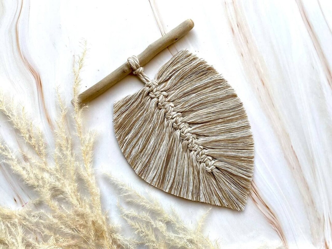Makramee Feder| Makramee Leaf| Makramee Blatt | Feder-Ast - Etsy.de