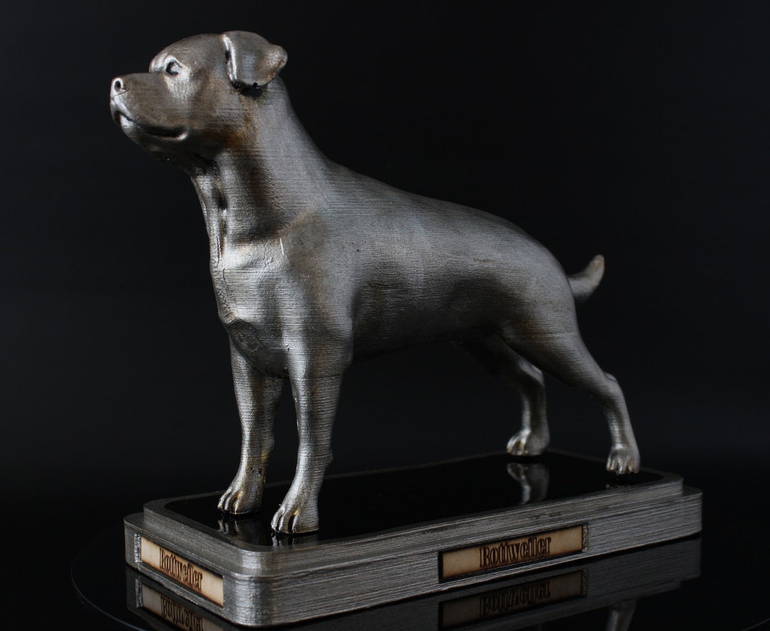 Custom Rottweiler Dog Statue on Base-personalized Painting Dog Statue ...