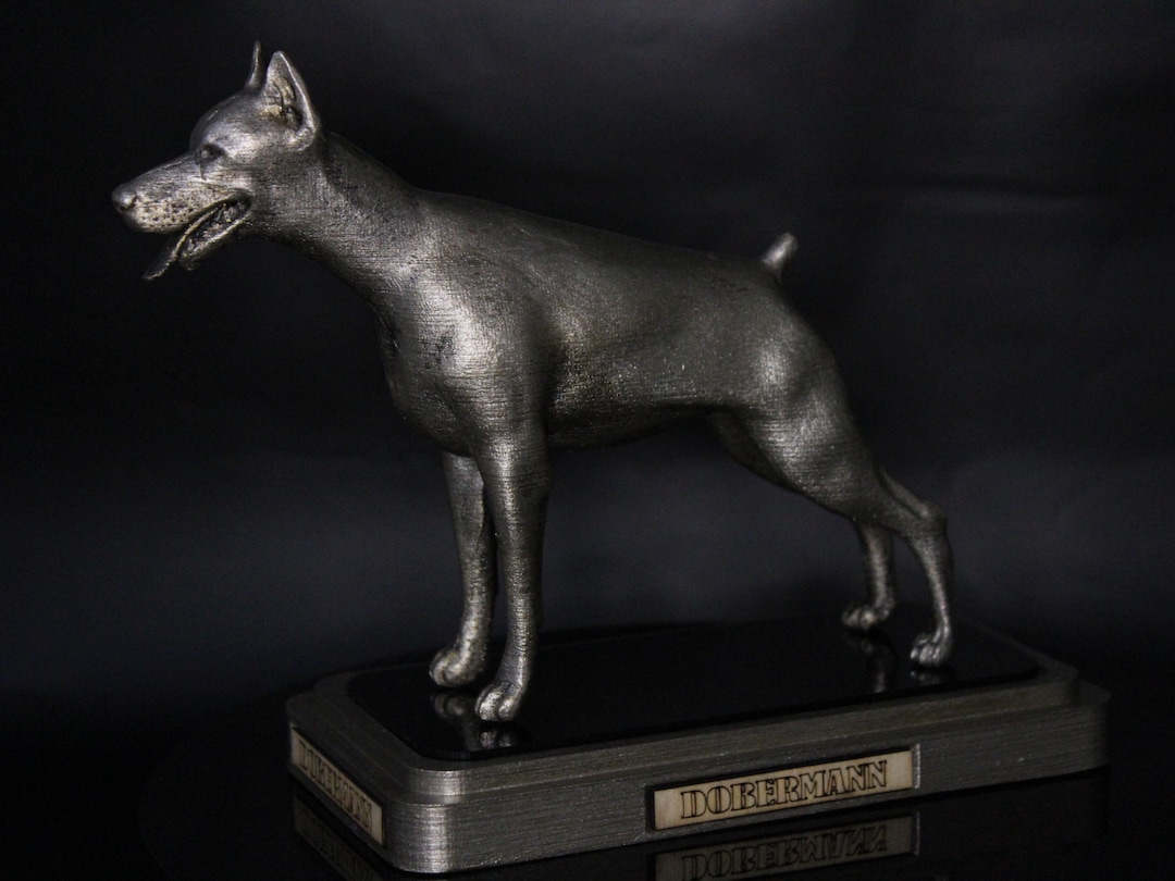 Custom Doberman Dog Statue on Base-personalized Painting Dog Statue ...