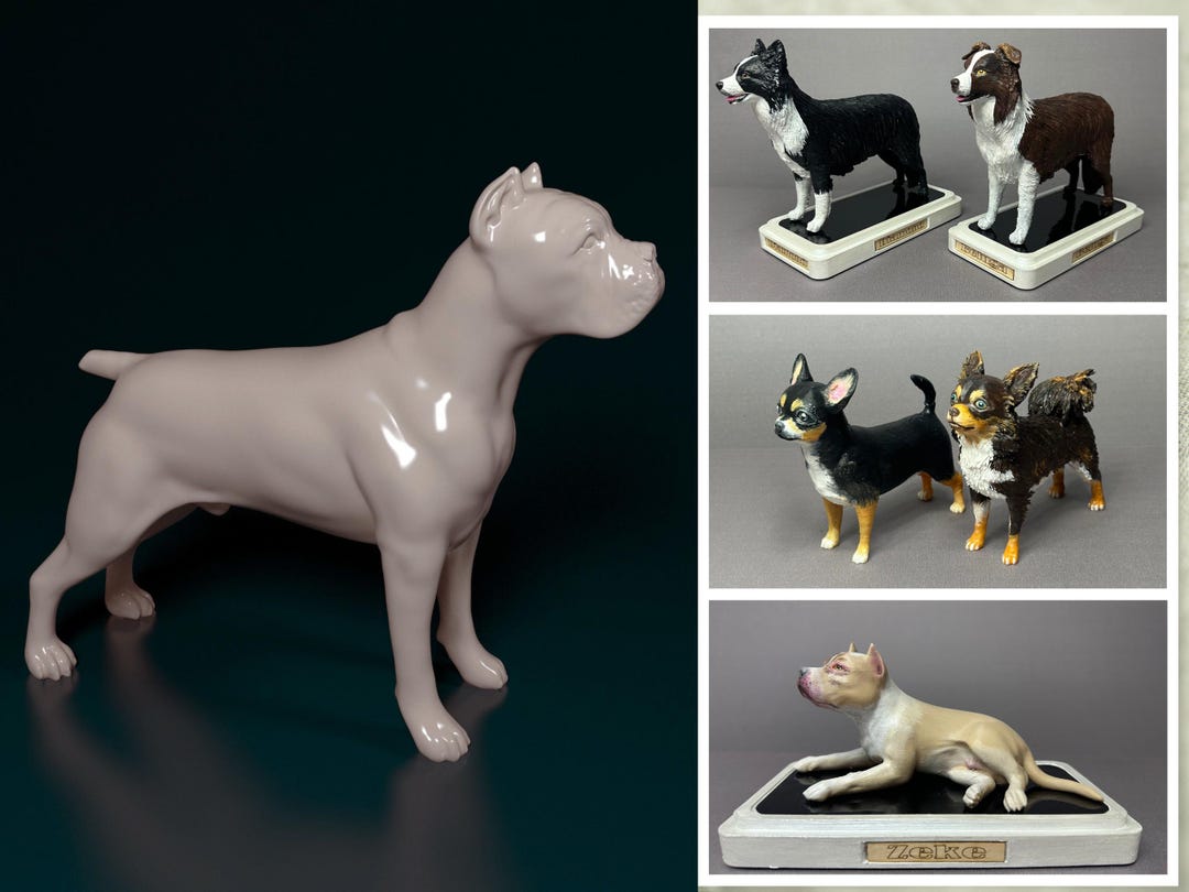 Custom Cane Corso Dog Statue on Base-personalized Painting Dog Statue ...