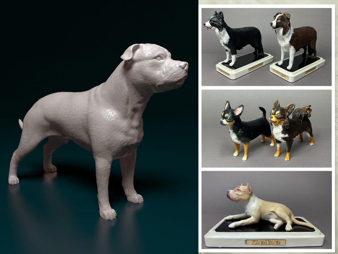 Custom Staffordshire Dog Statue on Base-personalized Painting Dog ...