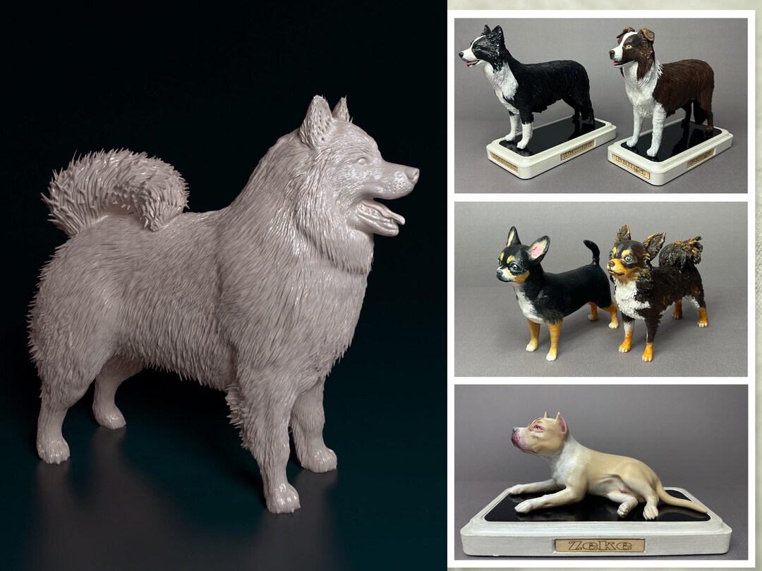 Personalized Painting Samoyed Dog Statue Handmade Painting Dog Cake ...