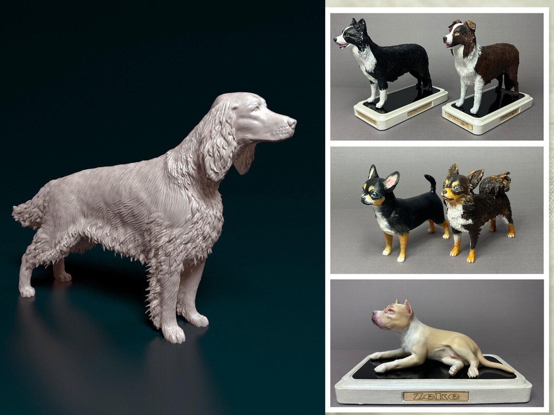 Custom Irish Red Setter Dog Statue on Base-personalized Painting Dog ...