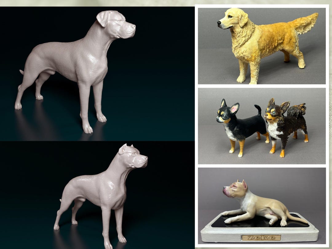 Custom Dogo Argentino Dog Statue on Base-personalized Painting Dog ...