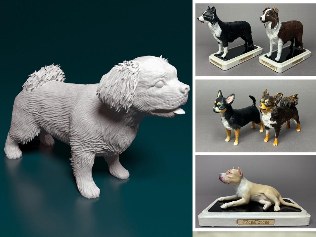 Custom Pekingese Dog Statue on Base-personalized Painting Dog Statue ...