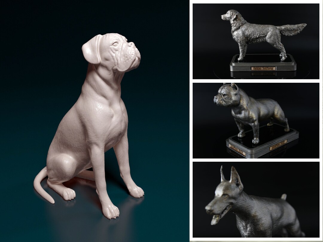 Personalized Sitting Boxer Dog Statue - Etsy