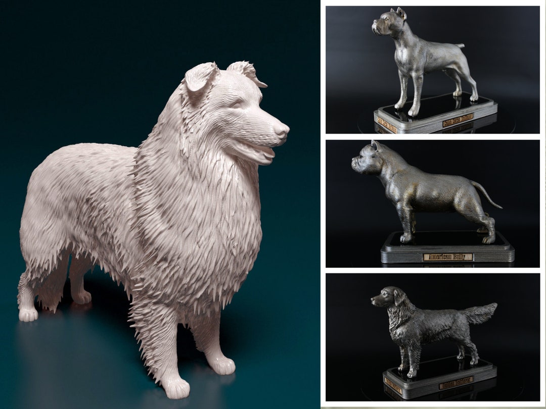 Personalized Collie Dog Statue - Etsy