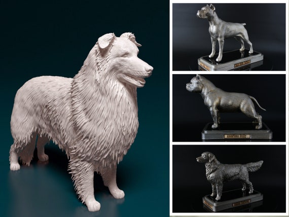 Personalized Collie Dog Statue - Etsy