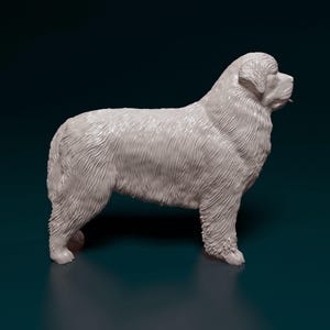 Custom Newfoundland Dog Statue on Base-personalized Painting Dog Statue ...