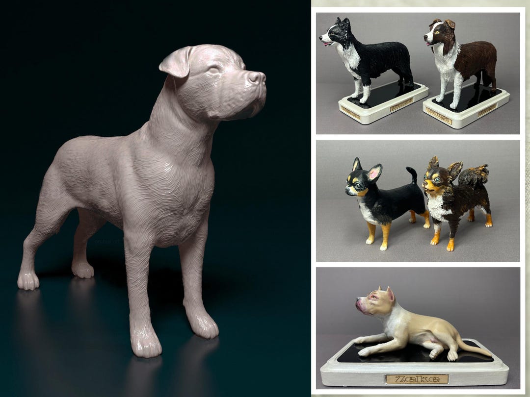Custom Cane Corso Dog Statue on Base-personalized Painting Dog Statue ...
