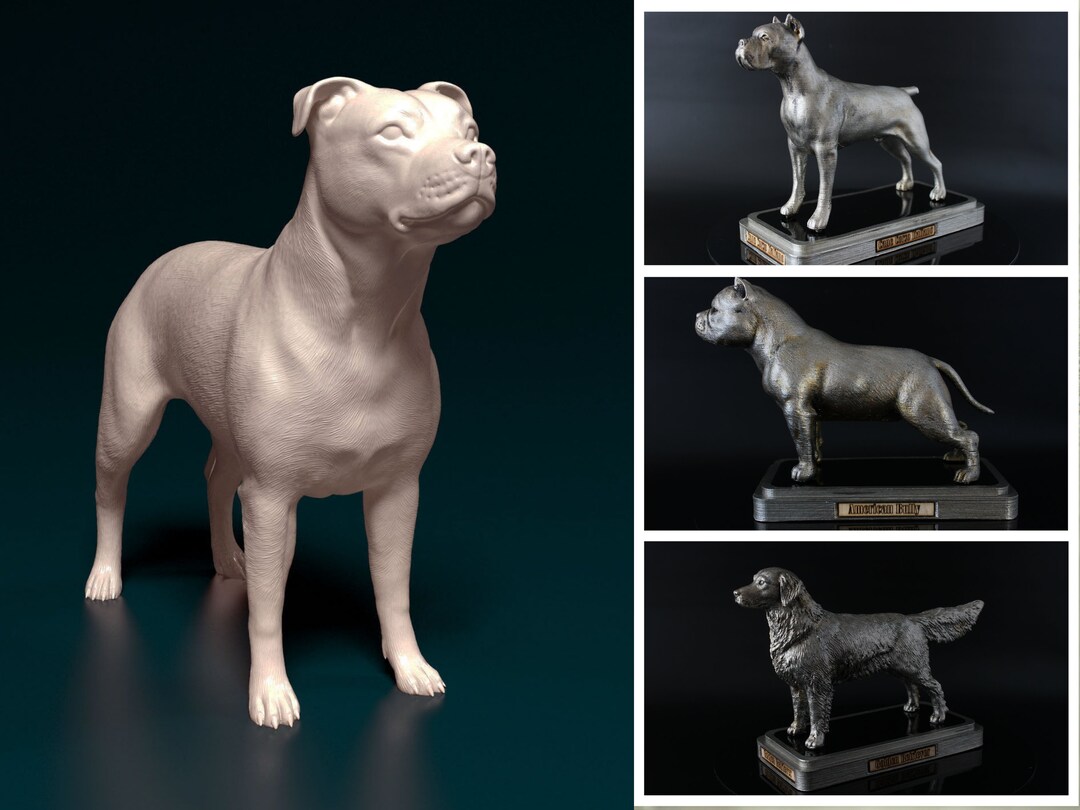 Personalized Pitbull Dog Statue - Etsy