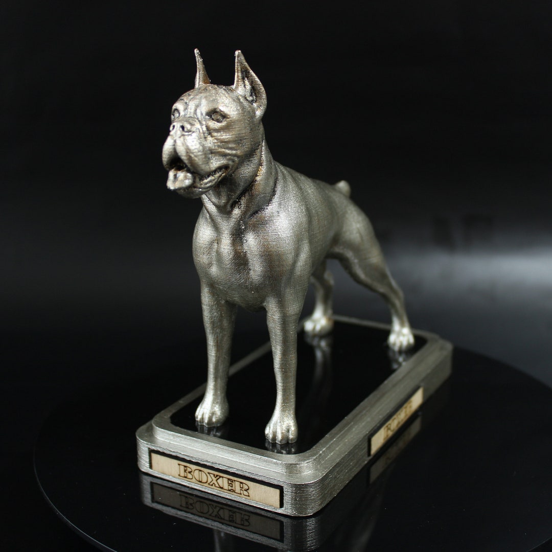 Custom Boxer Dog Statue on Base-personalized Painting Dog Statue ...