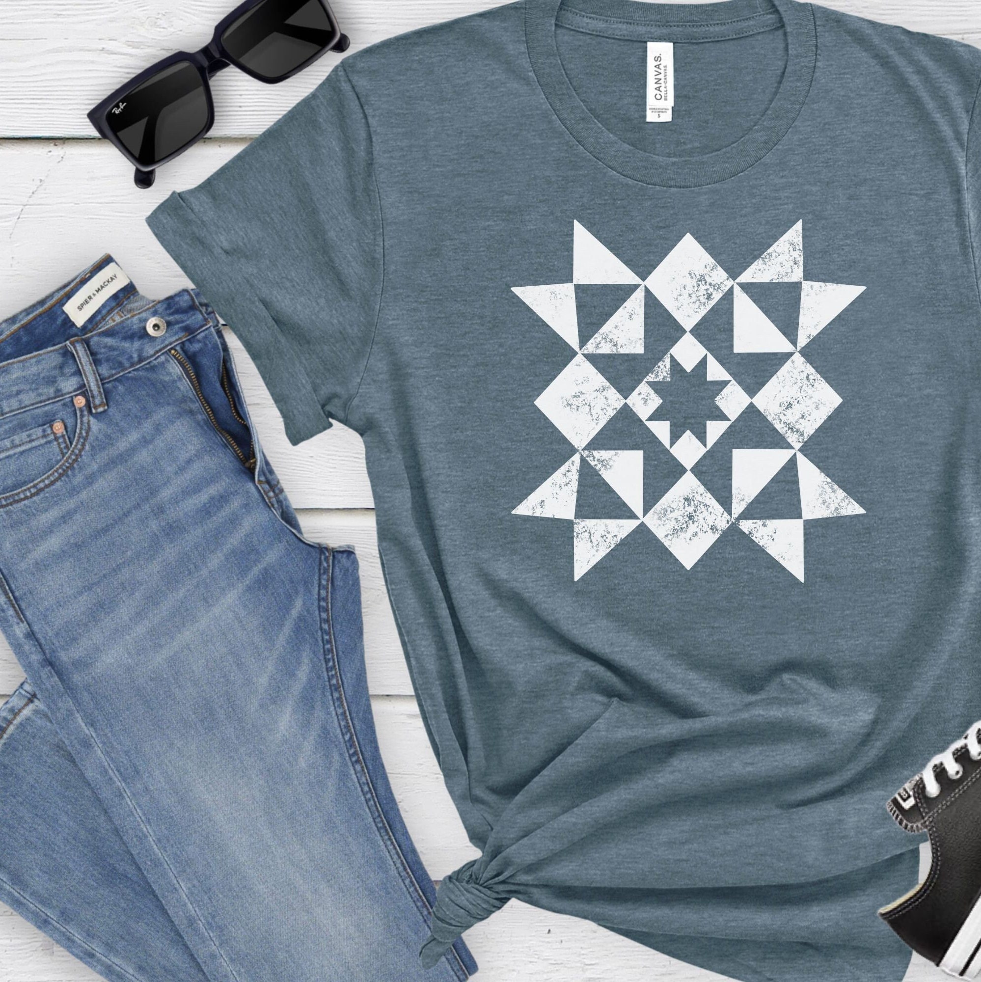 Quilt T-shirt for Fall Fall Quilt Block Tee Gift for - Etsy