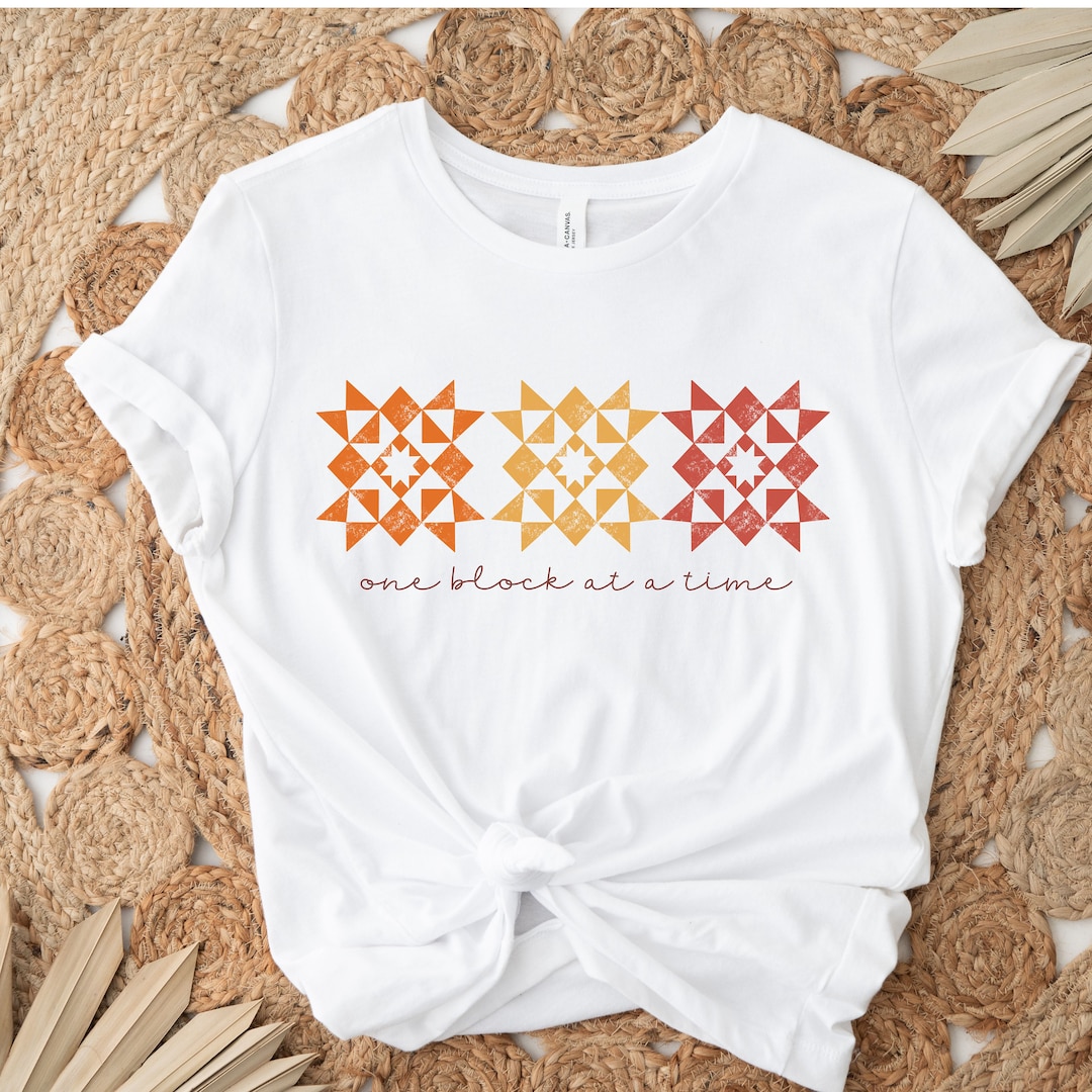 Copy of Fall Quilt Block T-shirt for Women, Women's Trendy Star Quilt ...