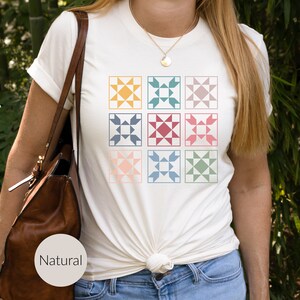 Summer Quilt Block T-shirt for Women, Women's Trendy Star Quilt Block ...