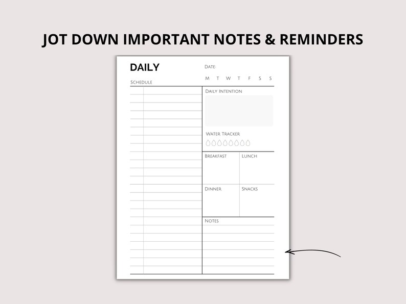 Daily Planner Printable, Daily Schedule Printable, Work Planner, US ...