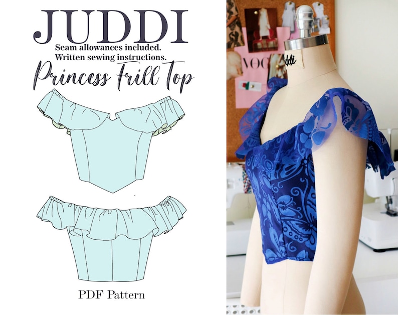 Sweetheart Neckline Top With Princess Seam PDF Sewing Pattern XXS-3XL ...