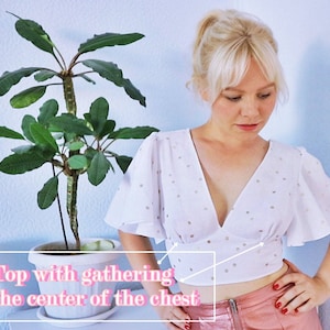 Butterfly Sleeve Top PDF Sewing Pattern . Gathered Bust Blouse ...