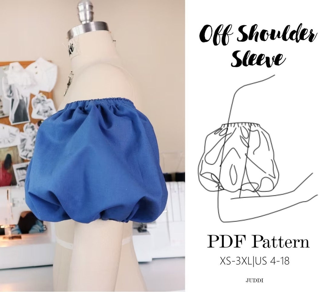 Off Shoulder Puffed Balloon Sleeve PDF Sewing Pattern XS - Etsy