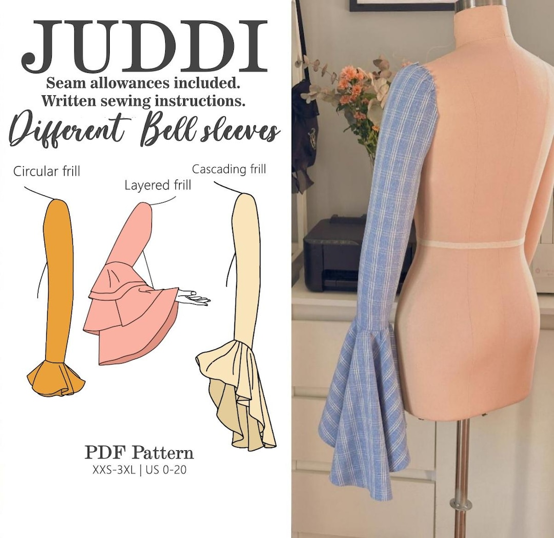 Bell Sleeve Sewing | Frill Sleeve Designs, XXS-3XL (PDF Pattern - Etsy