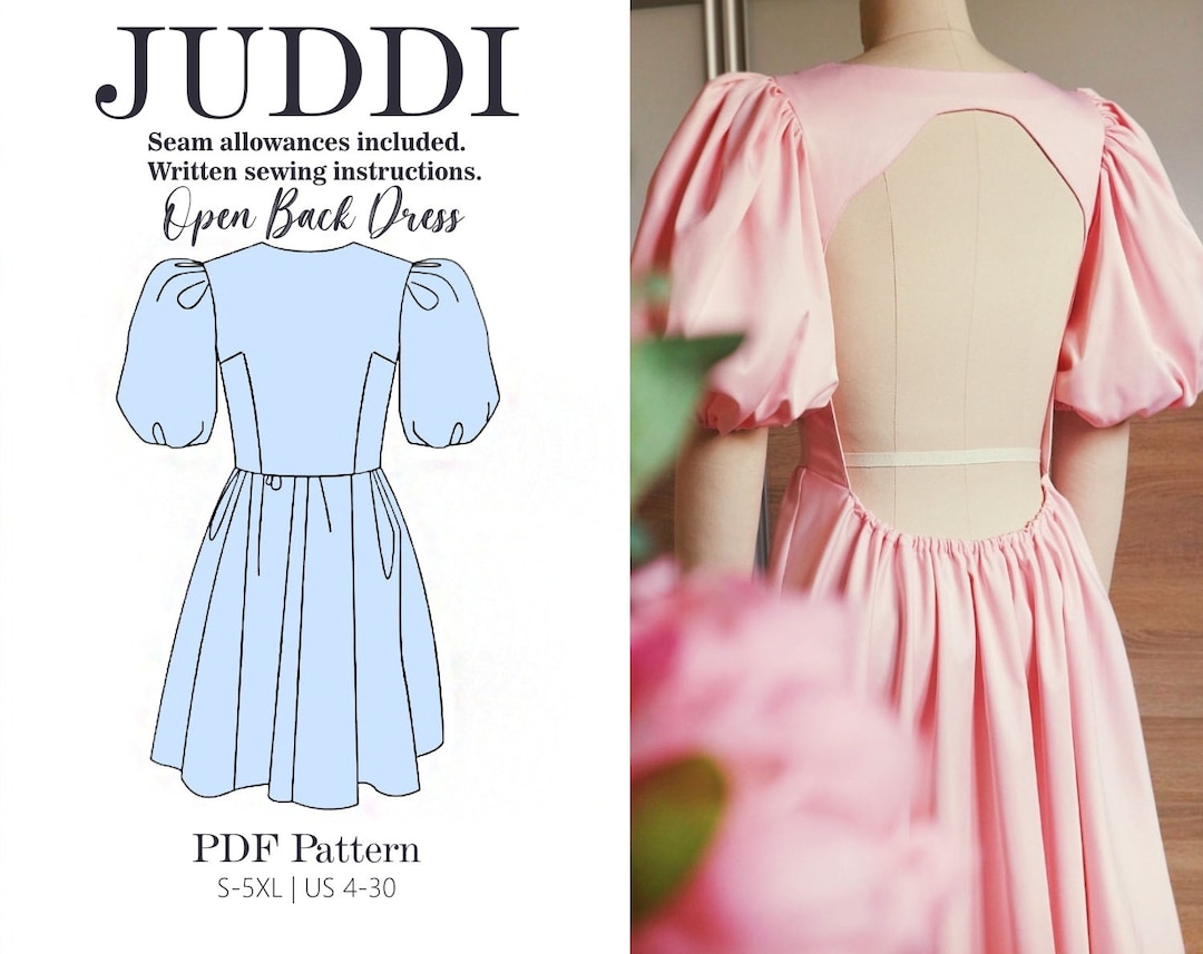Open Back Dress PDF Sewing Pattern S-5XL S 4-30 - Etsy