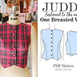 One Breasted Vest Fastened to the Neck PDF Sewing Pattern - Etsy