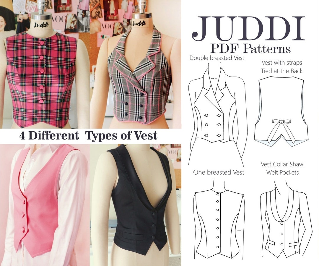 4 Different Vest|double Breasted Vest|vest With Straps Tied at the Back ...